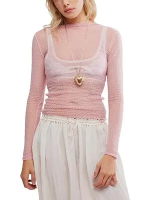 Free People Mesh Top - Crushed Berry