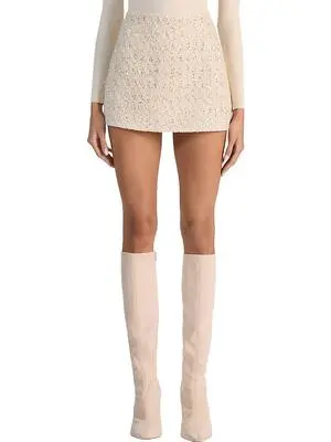 Alice + Olivia Rubi Tweed Mini Skirt - Natural