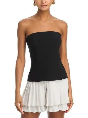 French Connection Azra Strapless Dress - Black/porcelain Cream