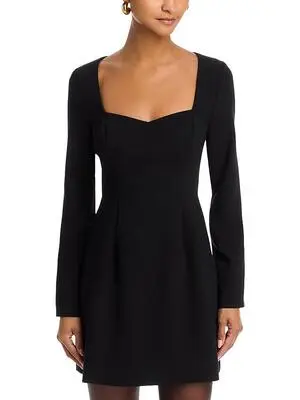 French Connection Whisper Sweetheart Neck Mini Dress - Black