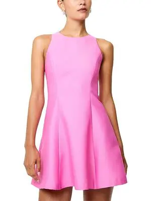 French Connection Fit & Flare Taffeta Mini Dress - Taffy Pink