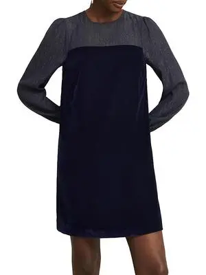 HOBBS LONDON Zariah Velvet Dress - Midnight Navy