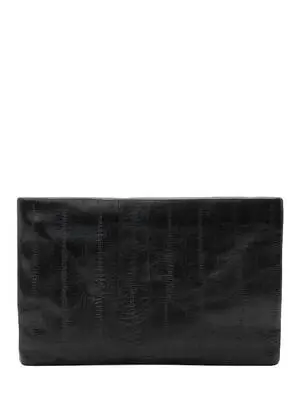 ALLSAINTS Bettina Eel Embossed Leather Clutch - Black