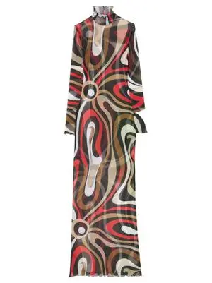 Emilio Pucci Marmo-print Maxi Dress - Brown