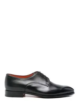 SANTONI Block-Heel Derby Shoes