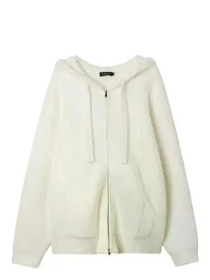 TOUT A COUP Hooded Zip Cardigan - White