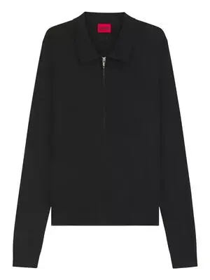 Hugo Polo-collar Shirt Jacket - Black