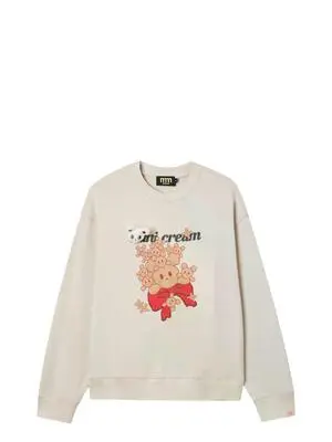 MINI CREAM Appliqué Graphic Sweatshirt - Neutrals