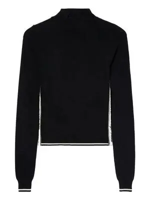 Off-White Logo-band Turtleneck Sweater - Black