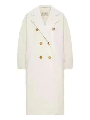 Max Mara Madame 101801 Double-breasted Wool Coat - White