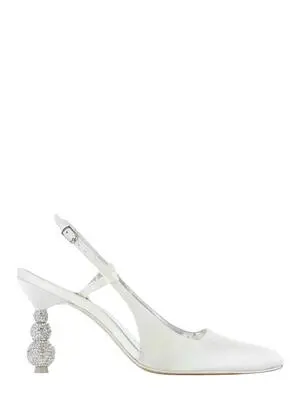 SOPHIA WEBSTER 85mm Natalia Crystal Pumps - White