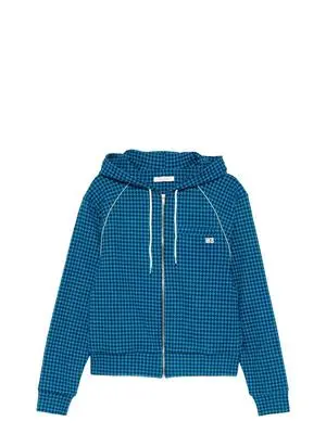 WALES BONNER Patterned Zip-up Hoodie - Blue