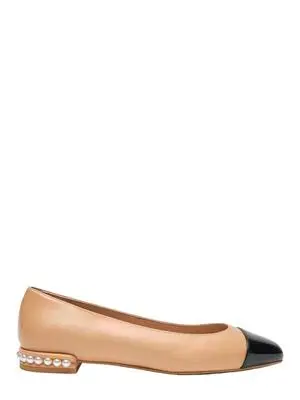 STUART WEITZMAN Pearl Embellished Ballerina Flats - Neutrals