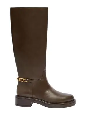 STUART WEITZMAN 20mm Soluxe Celia Chain Boots - Brown