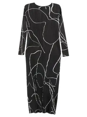 Issey Miyake Plissé-effect Midi Dress - Black