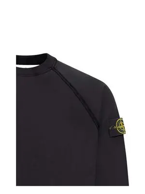 Stone Island Compass Badge Raglan-sleeve Sweatshirt - Black