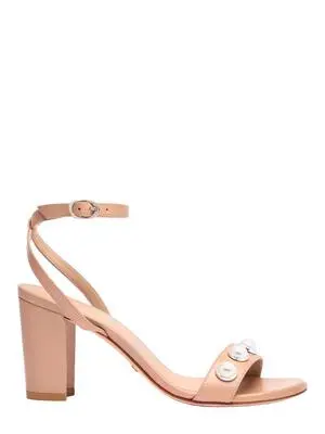 STUART WEITZMAN 80mm Nearlybare Pearl-embellished Sandals - Neutrals