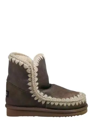 Mou Braided-trim Boots - Brown