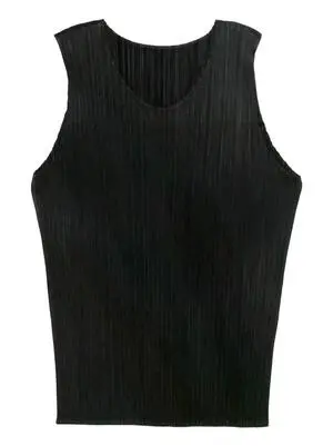 Issey Miyake Ribbed Top - Black