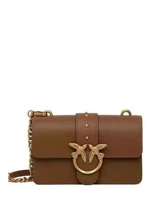 Pinko Small Leather Crossbody - Brown