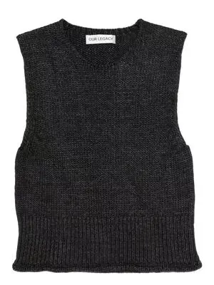 Our Legacy Ribbed Knitted Tank Top - Black