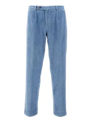 BRIGLIA 1949 Ribbed Trousers Sky Blue