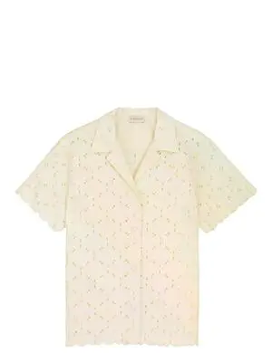 Moncler Broderie-anglaise Short-sleeves Shirt - Neutrals