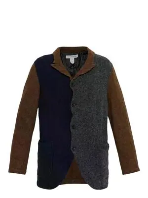 Comme Des Garçons Paneled Single-breasted Cardigan - Brown