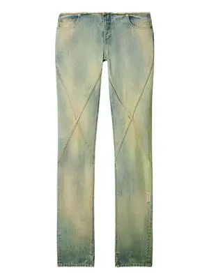 Off-White Crossover Seam Frayed Jeans - Blue