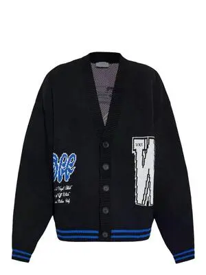Off-White Logo Knit Cardigan - Black