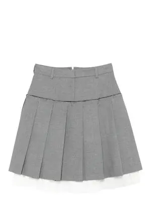 Gimaguas Layered Pleated Mini Skirt - Grey