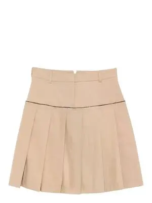 Gimaguas Layered Pleated Mini Skirt - Neutrals