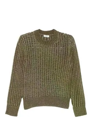 Peserico Open Knit Crew-neck Sweater - Green