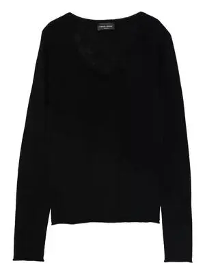 ROBERTO COLLINA V-neck Jumper - Black