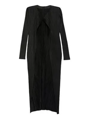 Issey Miyake Pleated Open-front Cardigan - Black