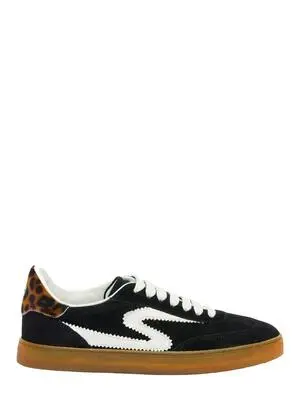 STUART WEITZMAN S-shaped Motif Lace-up Sneakers - Black