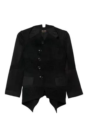 SHIRO SAKAI Textured Buttoned Jacket - Black