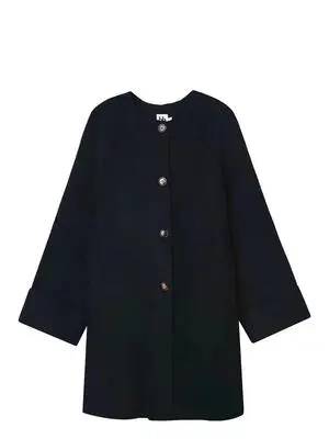 B+AB Button Scarf Coat - Blue
