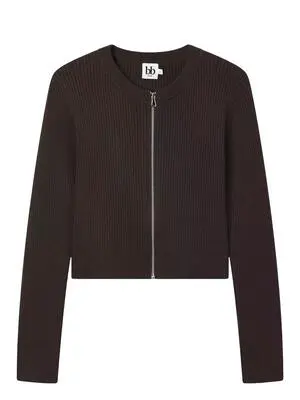 B+AB Ribbed-knit Cardigan - Brown