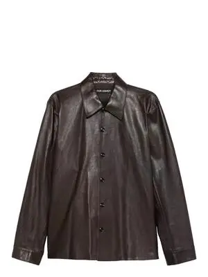 Our Legacy Leather Overshirt - Brown
