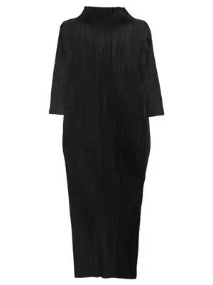 Issey Miyake Plissé-effect Midi Dress - Black