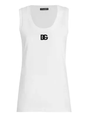 Dolce & Gabbana Logo Detail Tank Top - White