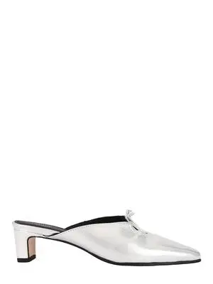 ALOHAS AMAR Tie-Detail Mules Silver