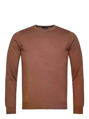 LOJA DAS MEIAS Crew-neck Fine Knit Sweater - Brown