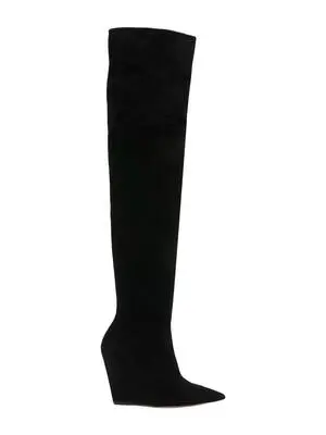 STUART WEITZMAN 100mm Saloon Wedge Over-the-knee Boots - Black