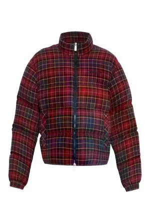 Off-White Checked Zip Jacket - Red