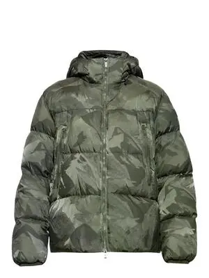 Add Camouflage-pattern Hooded Jacket - Green