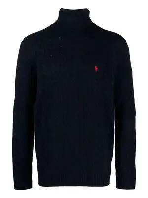 Ralph Lauren Cable-knit Turtleneck Sweater - Blue