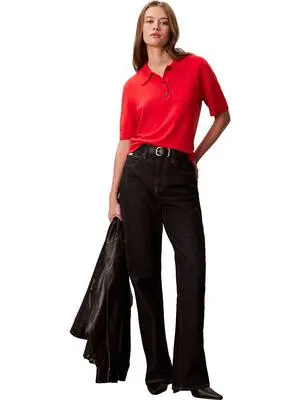 CALVIN KLEIN Merino Wool Polo Sweater