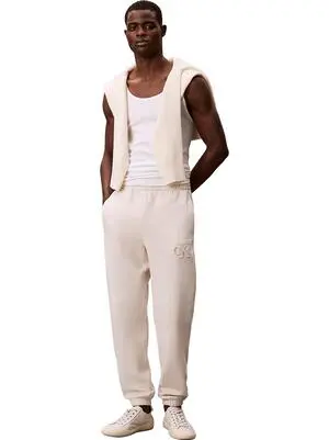 Calvin Klein Calvin Klein Fleece Monogram Patch Joggers Chalk